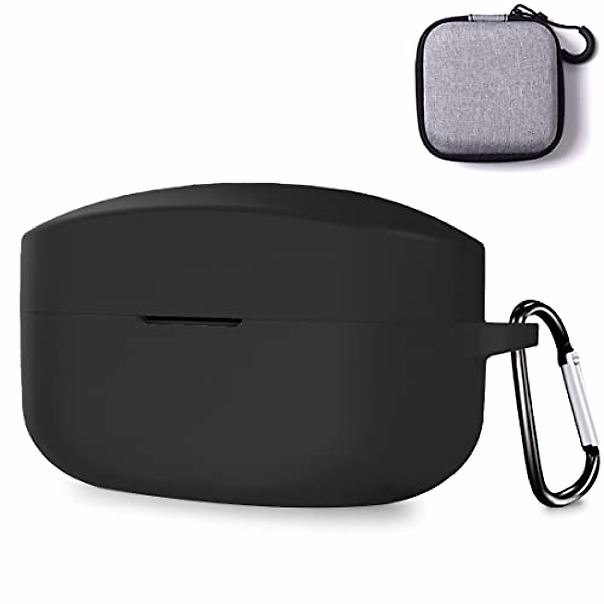 for Sony WF 1000XM4 Case Cover Monochrome Design, Smooth Surface Soft Silicone Material WAMOY WF-1000XM4 Protective Case (Black)