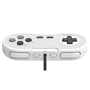 Retro-Bit Legacy 16 Wired USB Controller - Features Home, SS & ZL/ZR Buttons - for Switch, PC, MacOS, RetroPie, Raspberry Pi - Classic Grey