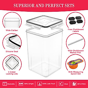 CEKEE Extra Large Food Storage Containers with Lids-6.5L |220 OZ| 2PCS Large Airtight Plastic Food Canisters for Flour, Sugar, Rice, Cereal & Pasta, Bulk Food Storage for Kitchen Pantry Organization