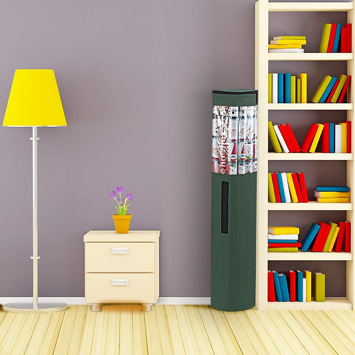 ProPik Gift Wrapping Paper Storage Organizer Bag, Store Up To 24 Rolls 40 Inch, Heavy Duty Polyester plus PVC Clear Bag with Handles and Zippered Top for Gift Wrap and Ribbons (Green)