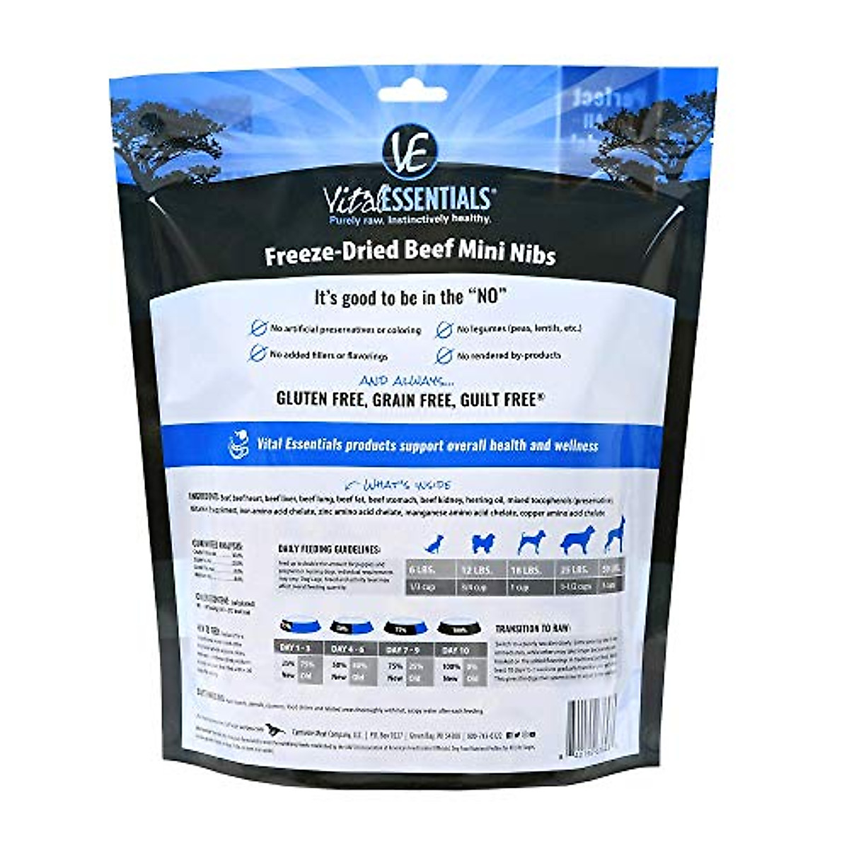 Vital Essentials Freeze Dried Dog Food, Beef Mini Nibs 16 oz