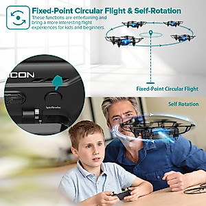 Drone with Camera, DROCON Spacekey 1080P Remote Control Drone for Kids Beginners, FPV Drone App Control, Gravity Control, One-key Return, 2 Batteries, 3 Speed Modes, Foldable Arms,Blue