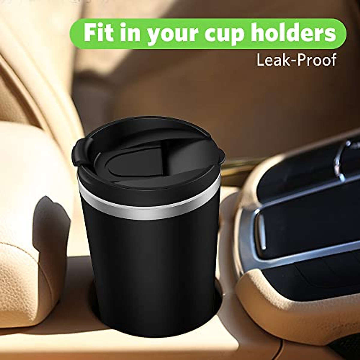ulwae Insulated Coffee Mug with Ceramic Coating, 18oz Travel Mug with Leak-proof Lid, Vacuum Double-wall Tumbler, Stainless Steel Thermal Cup for Tea, Hot Cocoa, Cold Beverage, Ice Drinks