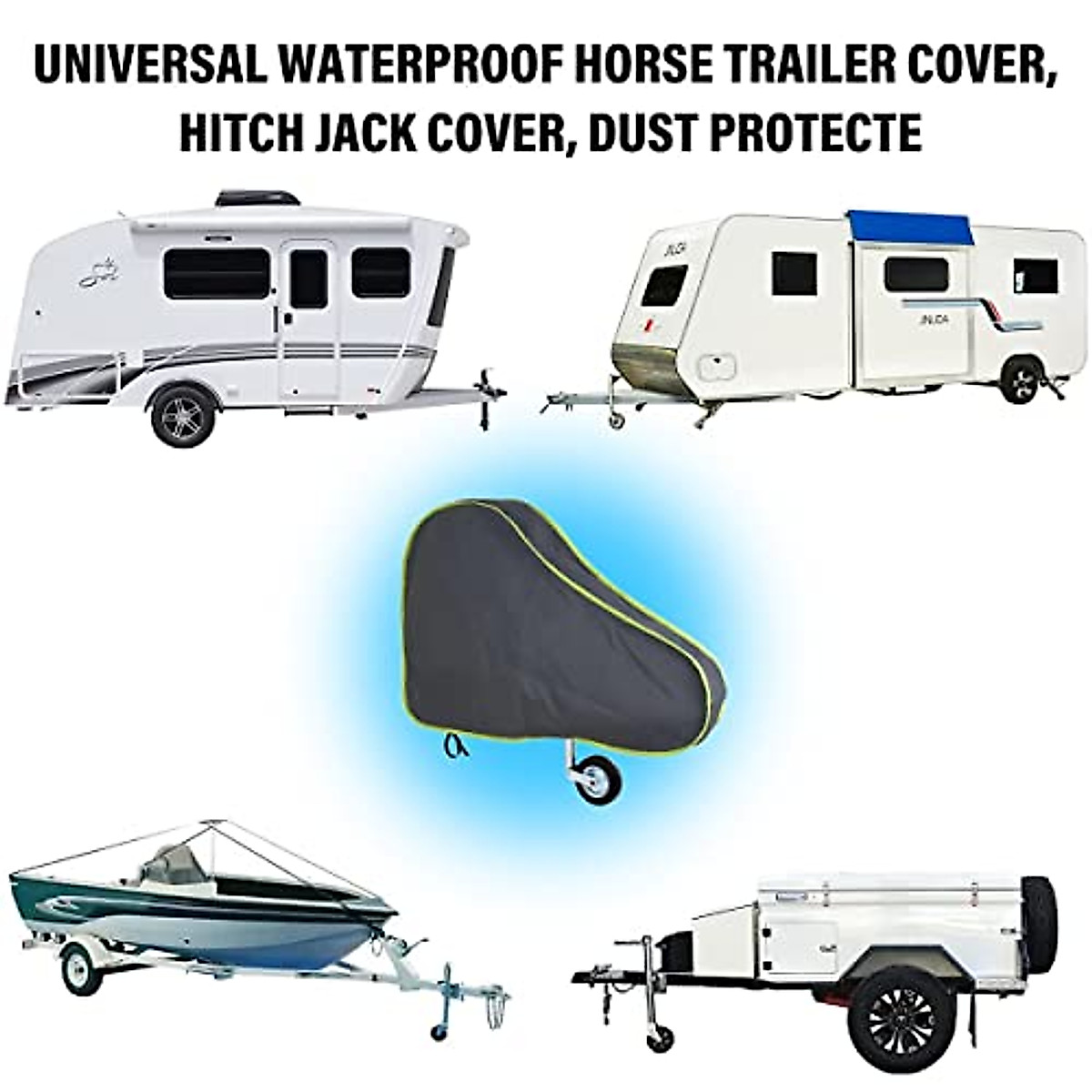 Trailer Hitch Covers, Universal Trailer Hitch Cover Waterproof Cover for Caravan, Tongue Jack Cover, PVC Tow Hitch Cover for Campervan, Caravan and Trailer