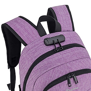 Tzowla Business Laptop Backpack Water Resistant Anti-Theft Backpack with USB Charging Port and Lock 17.3 Inch Computer Backpacks for Women, Casual Hiking Travel Daypack(Purple)