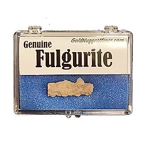 Genuine Fulgurite with Display Box and Information (Lighning Fused Sand)