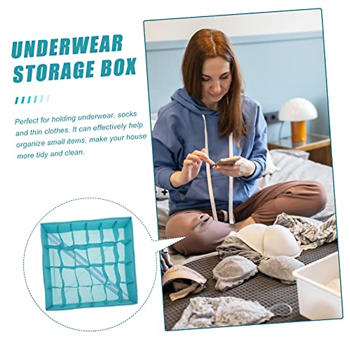 Alipis 1pc Box Underwear Storage Box Underwire Bra Necktie Organizer Clothes Drawers Sock Organizer Box Plastic Bra Storage Drawer Organizer Divider Multi-grid Box Clothing Storage Case