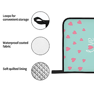 Cute Black Cat Love Oven Mitts and Pot Holders 4pcs Sets，Funny Kitchen High Heat Resistant Oven Mitts，with Oven Gloves and Hot Pads Pot Holders for Baking Cooking BBQ Grilling