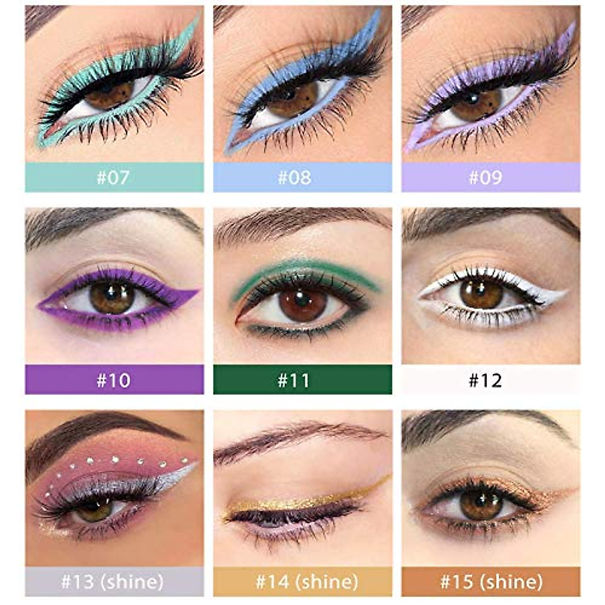 COOSA Waterproof Eye Liner Pencil Set 20 Colors Natural Matte Long Lasting Eyeliners Eye Makeup Pencils,Easy Apply Colored Eyeliner Retractable Eye Makeup Liners and Shadow Pencil for Women