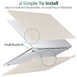 Batianda for MacBook Pro 13 inch Case 2020 2022 Release M2 Chip A2338 M1 A2289 A2251, Plastic Rubberized Matte Hard Shell Case with Keyboard Cover for Newest MacBook Pro 13'' Touch Bar, Rock Grey