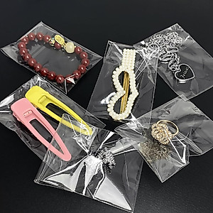 Doutop Tiny Clear Cello Bags 300pcs 2x3 Self-Sealing Bags 1mil OPP Plastic Cellophane Bags for Jewelry Earrings Candies Bakery Candle Soap Cookie 8 Sizes to Choose from