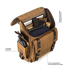 VELEZ Top Grain Leather Backpack for Men + Weekender Bag with Shoe Compartment