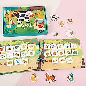 ZRCCOX Montessori Busy Book for Toddlers Ages 3 and Up, Pre K Preschool Learning Activities Book, Autism Sensory, Kindergarten Educational Toys for 3 Year Old, Toddler Busy Board for 1-3 Years Old