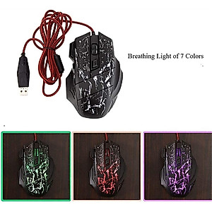 NCRD Gaming Keyboard Mouse Headset & Mouse Pad Kit, LED Backlit Wired