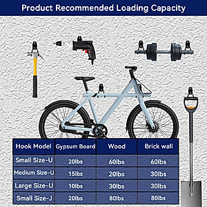 gamtrik 14-Pack Utility Garage Hooks for Hanging- Heavy Duty Garage Wall Hooks, Wall Mount Hooks, Garage Storage Hooks Organization Tool for Garden, Ladders, Bikes Garage Organizers Storage