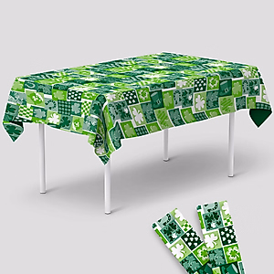 KatchOn, 2 Pcs XtraLarge St Patricks Day Tablecloth - 108x52 Inch, Shamrock Tablecloth | Disposable St Patricks Day Table Cloth, St Patricks Day Decorations for Table | Saint Patricks Day Decorations