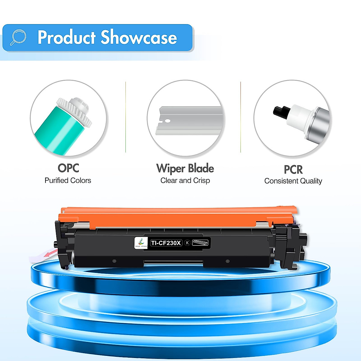 TRUE IMAGE Compatible Toner Cartridge Replacement for HP 30X 30A CF230X CF230A for Pro MFP M227fdw M203dw M227fdn M203dn M227sdn M203d M207 M203 Printer Ink (Black, 4-Pack)