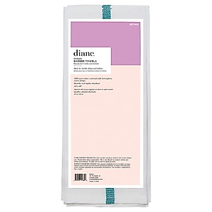 Diane DET005 100% Cotton Barber Towels 15"x26" for Salon, Spa, Barber Shop, White - 12 Pack