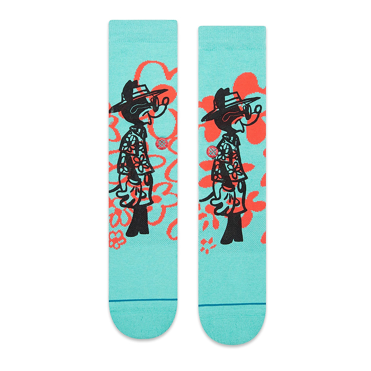 Stance Surf Check By Russ Crew Socks (Large, Blue)