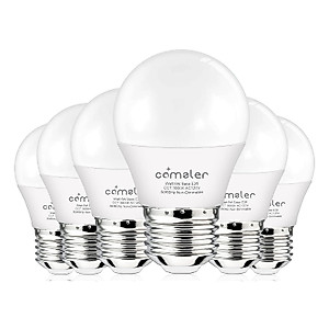 comzler E26 LED Ceiling Fan Light Bulbs 3000K Soft Warm White, 60 Watt Equivalent Light Bulbs, A15 LED Refrigerator Light Bulb, E26 Base Small Light Bulb, Eye Protection, 120V, 600LM, CRI 85+, 6 Pack