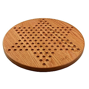14 inch Solid Oak Wooden Chinese Checkers Board Game