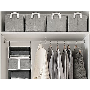 StorageWorks 5-Pack Storage Bins for Shelves with Metal Frame, Decorative Storage Boxes