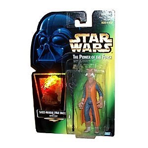 1997 Hasbro The Power of Force 4-1/2 Inch Tall Action Figure - Trickster SAELT-MARAE (Yak Face) with Battle Staff