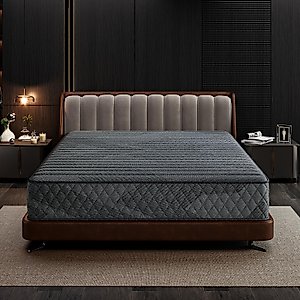 Twin Mattress, 8 Inch Medium Firm Hybrid Mattress with Pocketed Springs and Breathable Convoluted Foam, Twin Size Mattress in a Box with Pressure Relief and Support, Antistatic,CertiPUR-US Certified