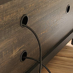 Sauder Steel River Credenza, for TVs up to 60", Carbon Oak Finish