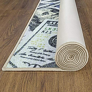 Sweethome Stores $100 Dollar Bill Area Rug, 5 x 7, Multicolor