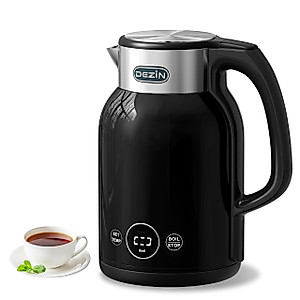 DEZIN Electric Kettle Temperature Control, 1.7L Stainless Steel Electric Tea Kettle with LED Display, 1200W Rapid Boil, 12H Keep Warm, 9 Presets Modes Hot Water Boiler Heater for Tea, Coffee, Black