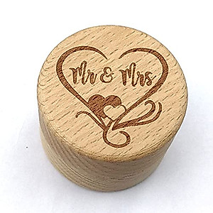 ZZYINH AN207 Personalized Engraving Rustic Wedding Wooden Ring Box Jewelry Trinket Storage Container Holder Custom Mr & Mrs Rings Bearer Small Jewelry