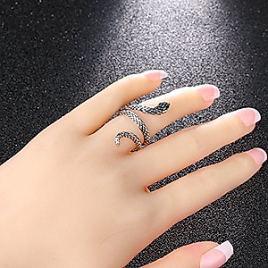 Cinlan Cobra Shaped Ring Open Ring Temperament Snake Vintage Ring