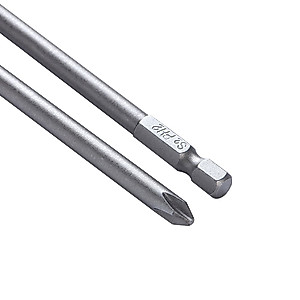 Rocaris 6 in Phillips Screwdriver Bit Sets 1/4 Inch Hex Shank Magnetic Screwdriver Bits Cross Head S2 Steel Screwdriver Bits 10 Pack