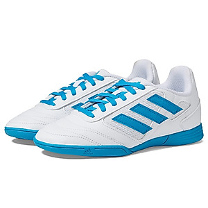 adidas Boy's Super Sala 2 Soccer Shoe, White/Solar Red/Team Royal Blue, 3.5 Little Kid