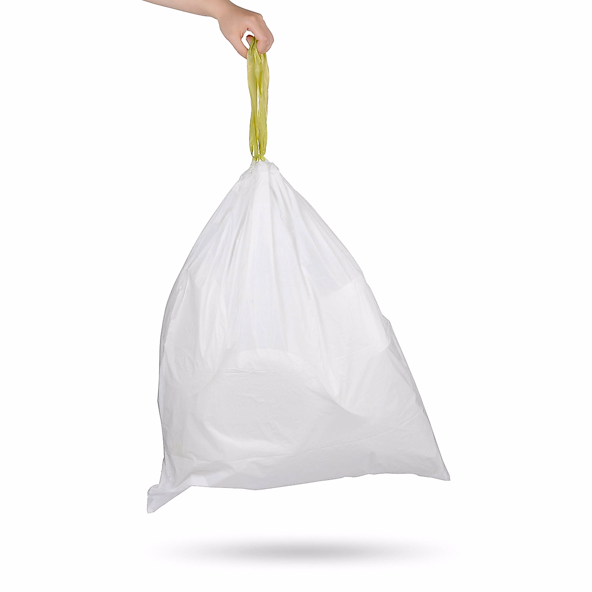 NINESTARS Extra Strong White Trash Bag w/Drawstring Closure, 13 Gal. / 49 L., 30 count, Pack of 3