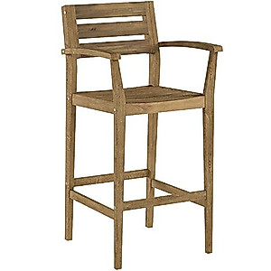 Christopher Knight Home Lera Outdoor Rustic Acacia Wood Barstool (Set of 2), Teak Finish