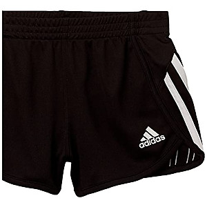 adidas Girls Sleeve Graphic Tee and Shorts Set, White with Black, 5