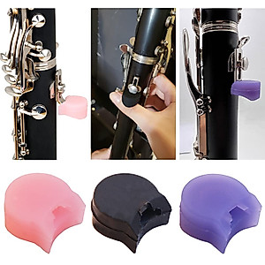 3 Pcs Soft Silicone Clarinet Oboe Thumb Rest Cushion Protector Thumb Protector Fit for Most Clarinet, 3 Colors