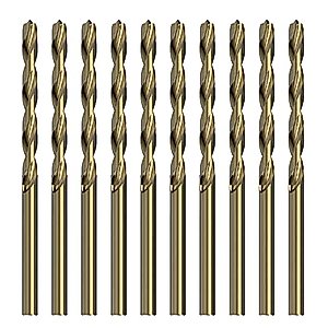 LETON 5/32" M35 Cobalt High Speed Steel HSS Twist Drill Bit for Steel, Iron, Copper, Aluminum, Pack of 10 (4.0mm Diameter)