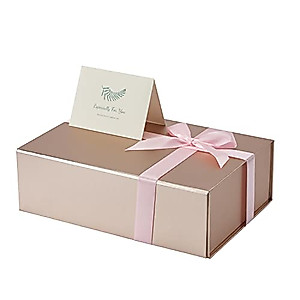 Volanic Gift Boxes with Magnetic Sealed Decorative Lids 11 x 7.8 x 3.5 Inch for Gift Packaging Wedding Birthday Graduation Christmas Gift Box with Gift Card Ribbon