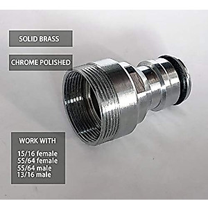 bathroom Sink Faucet snap adapter quick connect to garden hose, kitchen faucet aratored quick snap connector to 3/4 inch GHT female for washer, indoor sink quick-fit attachment