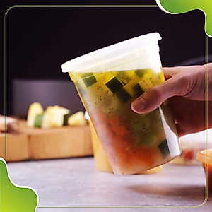 Deli Containers with Leakproof Lids-60 Sets [ 20sets-8oz, 20sets-16oz, 20sets-32oz] BPA-Free Plastic Microwaveable Clear Food Storage Container Premium Heavy-Duty, Freezer & Dishwasher Safe…