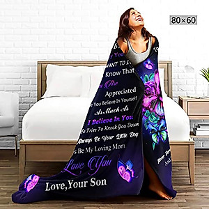 Gifts for Mom Blanket Mothers Day Throw Blankets Super Soft Warm Birthday Gifts for Mom Women from Daughter Son 50"X40"