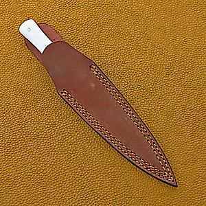 Smart & Sharp Custom Handmade Damascus Steel Hunting Knife / Skinning Knife SS-17401 ( White Resin) (White Resin)