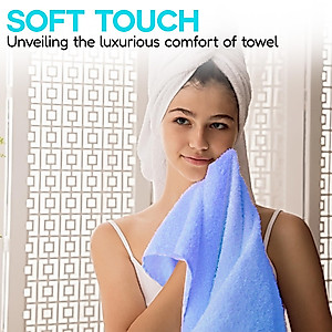 QUBA LINEN 6 Pack Premium Hand Towels Set, (16 x 28 inches) Cotton, Ultra Soft and Highly Absorbent Towels for Bathroom, Gym, Shower, Hotel, and Spa