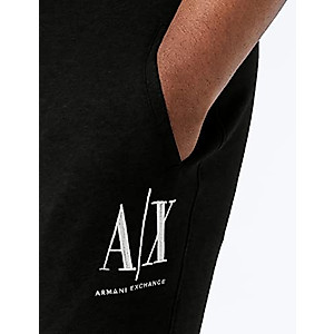 A|X ARMANI EXCHANGE mens Icon Project Embroidered Jogger Casual Pants, Black, Large US