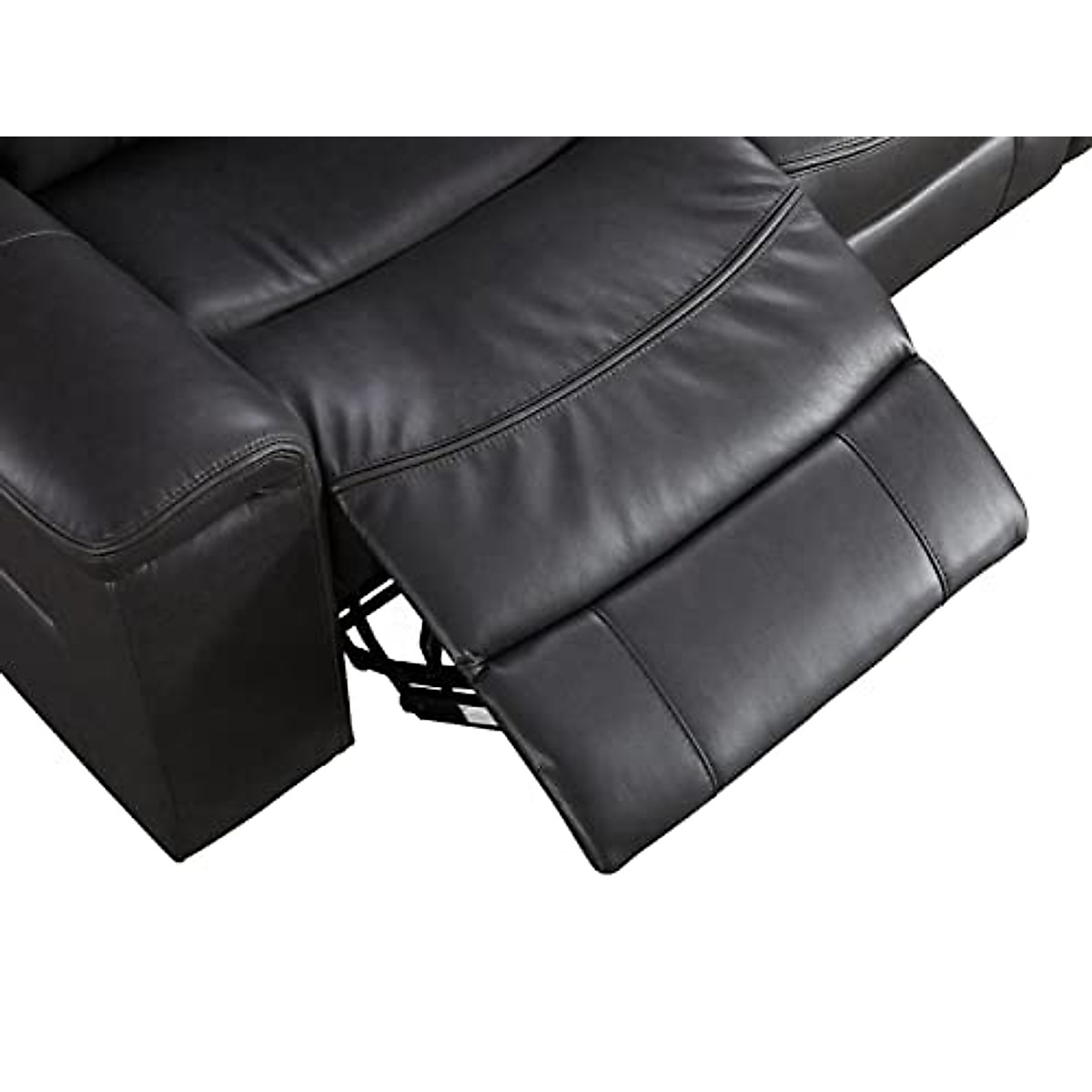 Signature Design by Ashley McAdoo Contemporary Faux Leather Tufted Reclining Power Sofa, Black