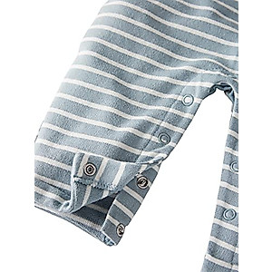 little planet by carter's unisex-baby Terry Jumpsuit made with Organic Cotton, Blue Stripes, 3 Months
