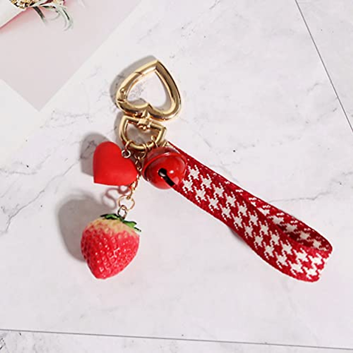 PRETYZOOM Strawberry Design Key Ring Bag Pendant Key Holder Hanging Ornament
